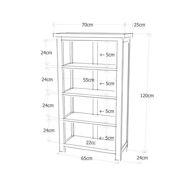 Alpen Home Riegel 120cm H x 70cm W Standard Bookcase | Wayfair.co.uk